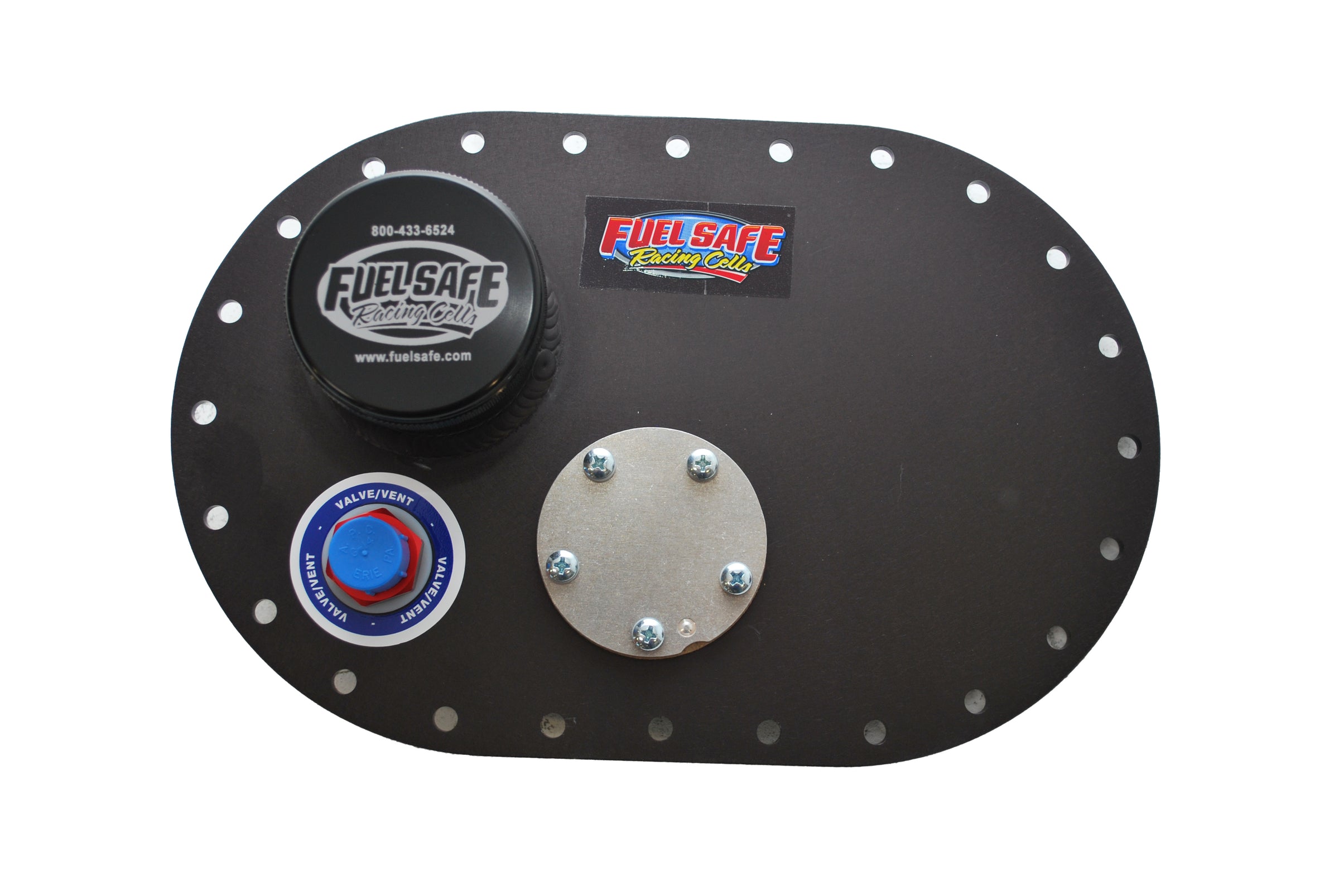 Standard 6x10 Aluminum Fill Plate- with -6 AN vent, 2.25" threaded fuel ...