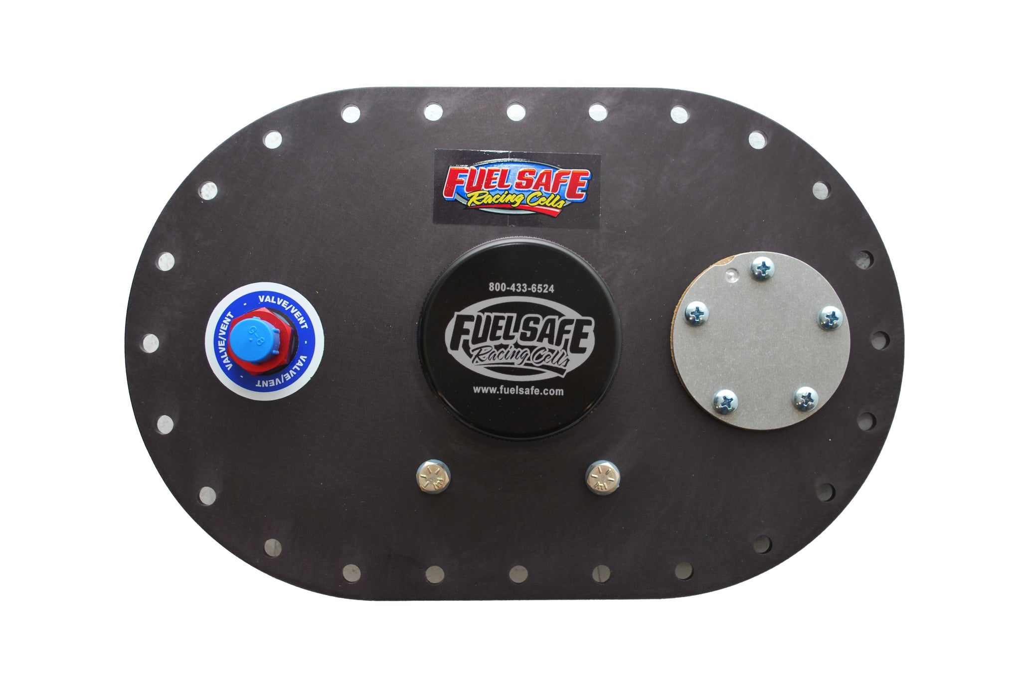 Standard 6x10 Aluminum Fill Plate- with -6 AN vent, 2.25" threaded fuel ...